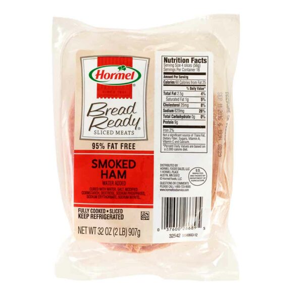 HORMEL™ BREAD READY™ Smoked Ham, Water Added, Sliced, 0.5 oz slices ...