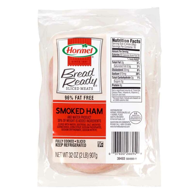 HORMEL™ BREAD READY™ Smoked Ham & Water, Sliced, 0.5 oz per slice ...
